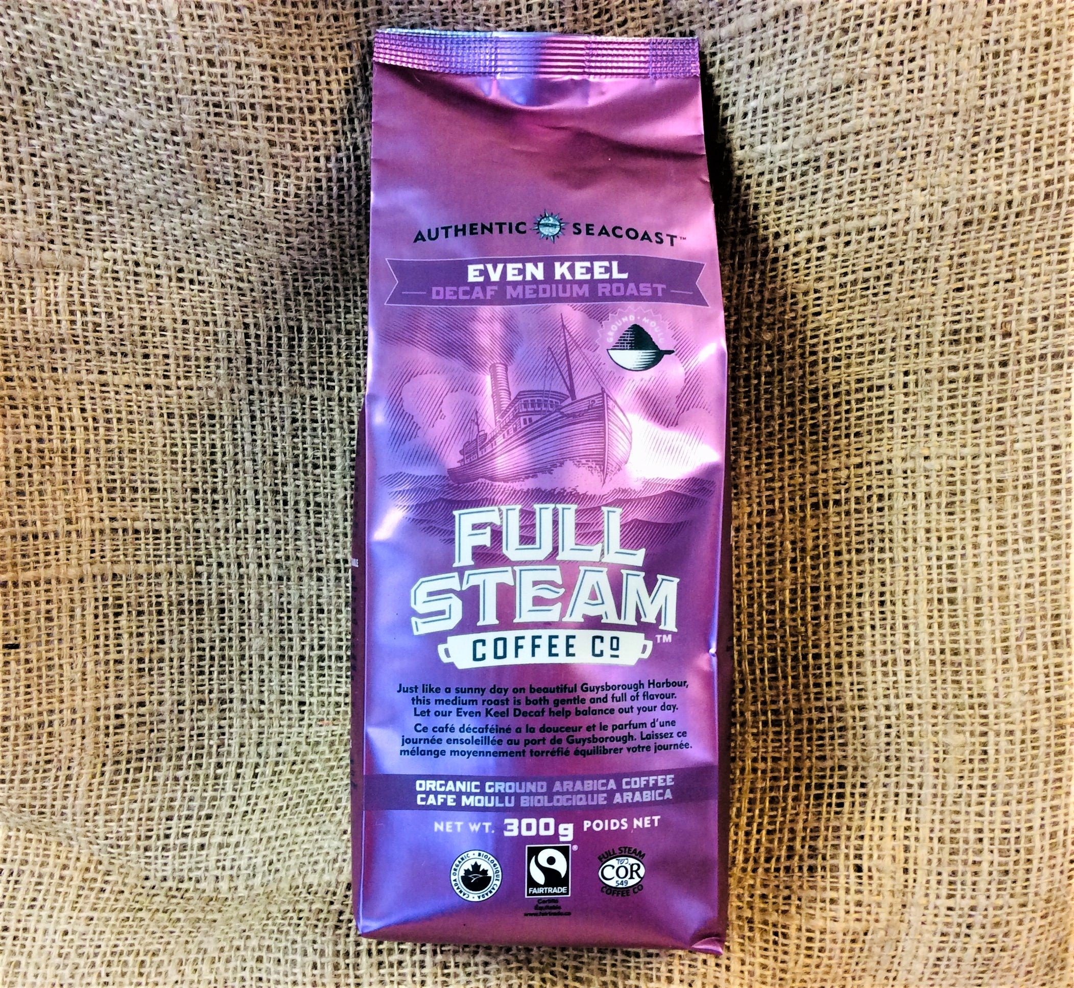 Full Steam Even Keel - Medium Roast Ground – Authentic Seacoast Company